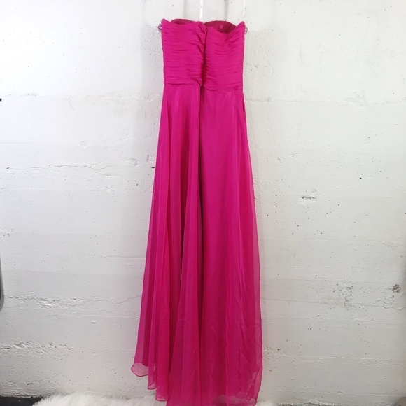 Riva Designs | Dresses | Riva Designs Fuscia Pink Beaded Chiffon Prom ...